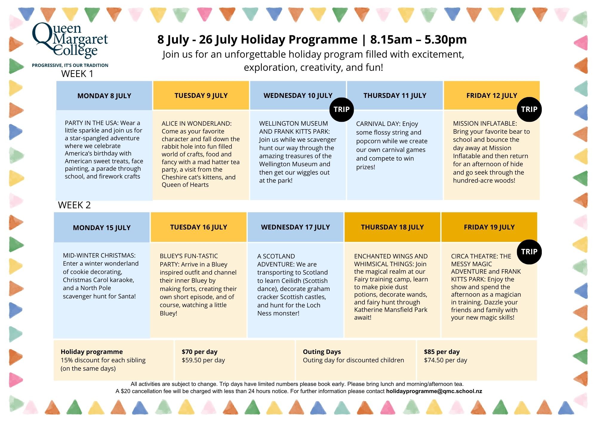 Afterschool & holiday programmes