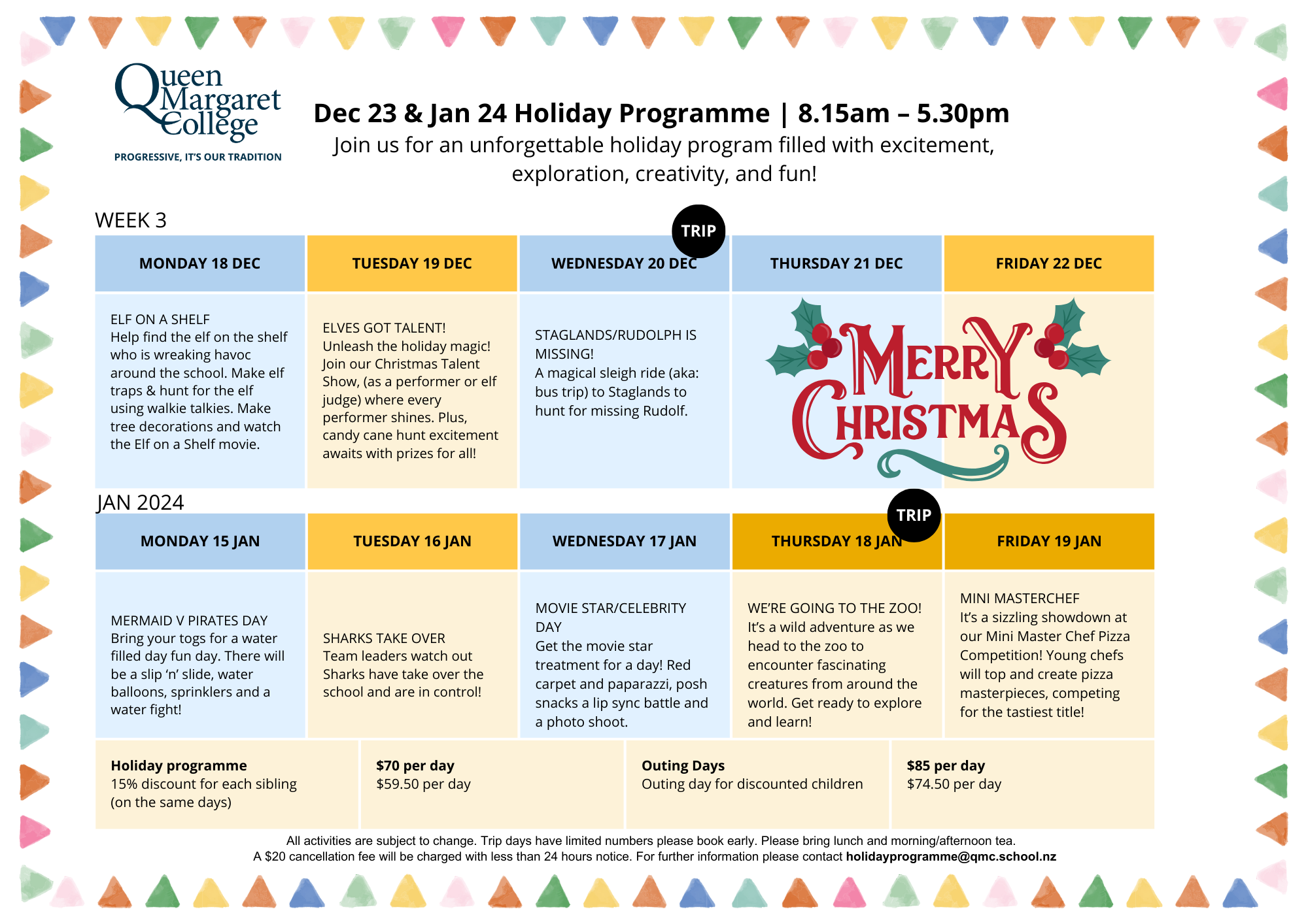 Afterschool & holiday programmes
