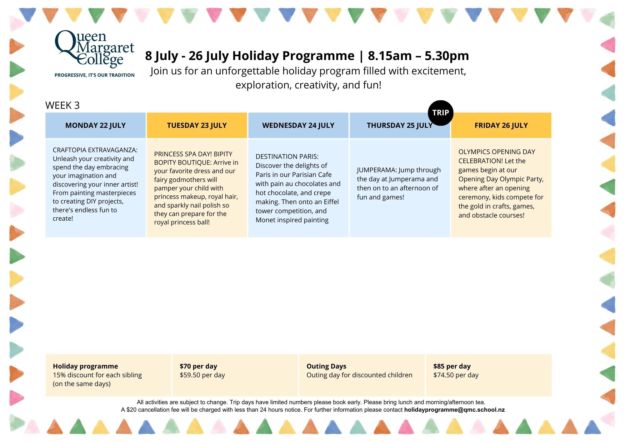 Afterschool & holiday programmes